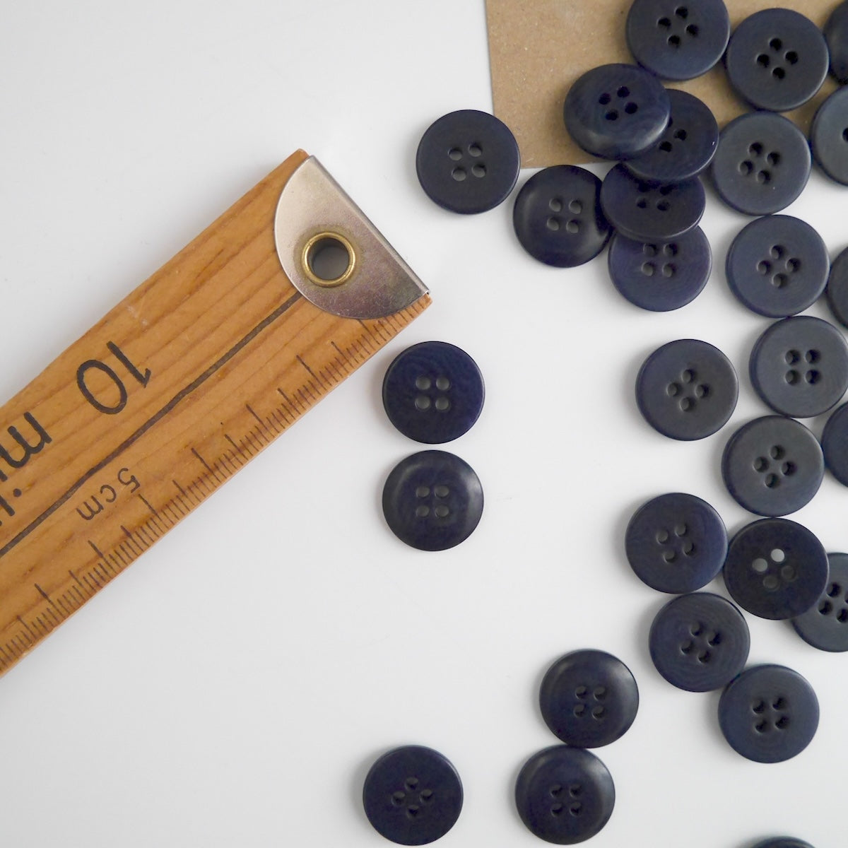 Corozo Button Flat Navy 15mm Mindful Sewing at A KIND CLOTH